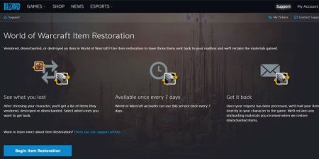 How Do I Restore an Item in WoW?