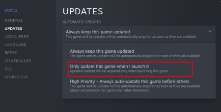How to Disable Steam Auto Update?